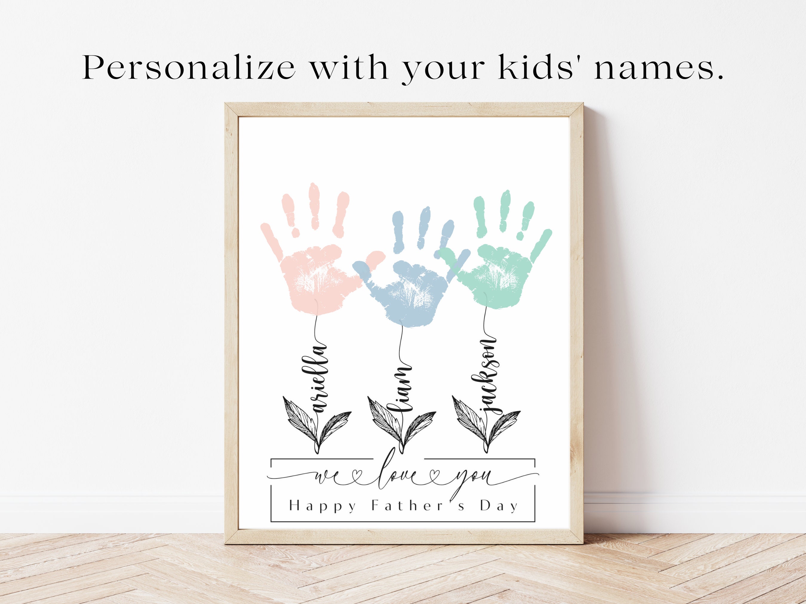 Personalized Handprint Art for Dad With Children's Names - Etsy