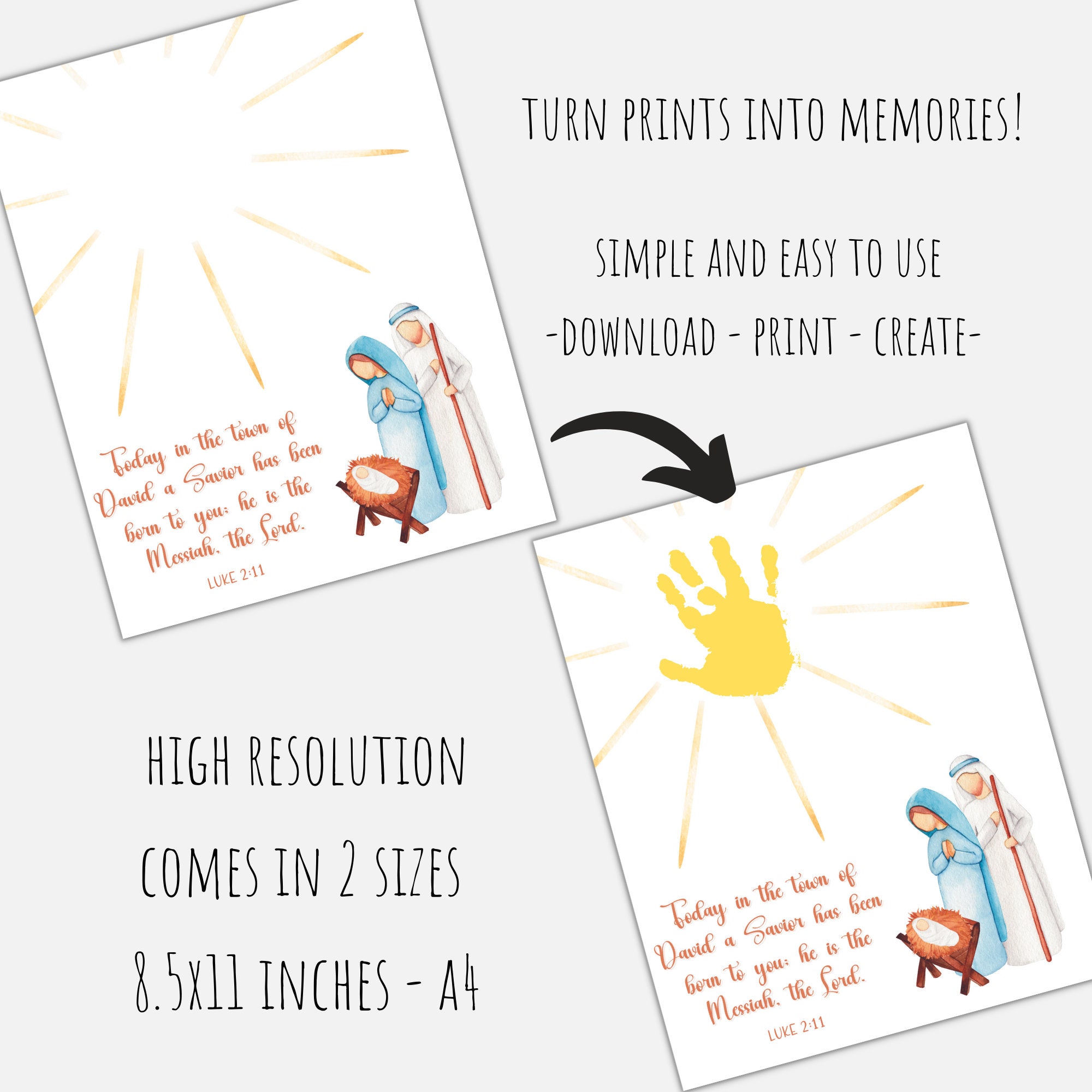 Nativity Scene Christmas Handprint, Christian Christmas Craft for ...