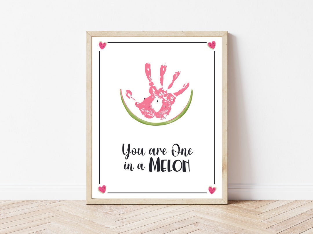 Watermelon Handprint Craft One in a Melon Handprint - Etsy