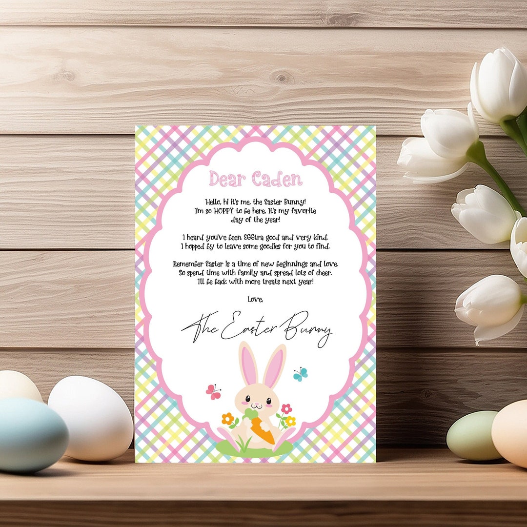 Personalized Letter From the Easter Bunny, Easter Bunny Letter ...