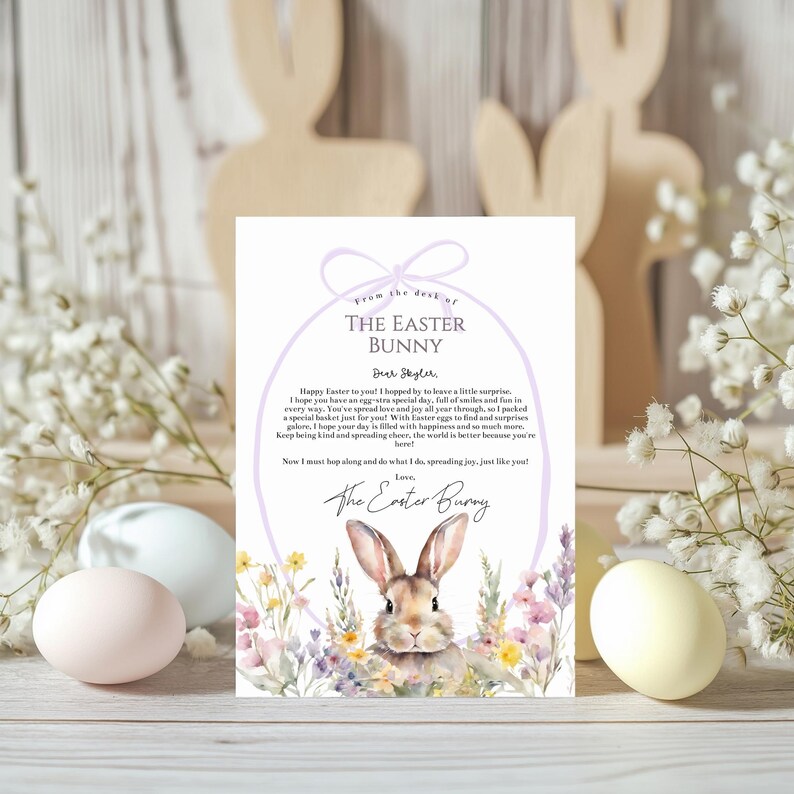 Printable Easter Bunny Letter, Editable Letter From the Easter Bunny ...
