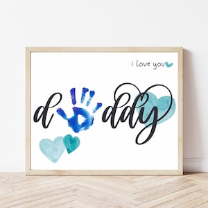 Handprint Art Printable Craft for Kids DIY Gift for Dad Birthday ...