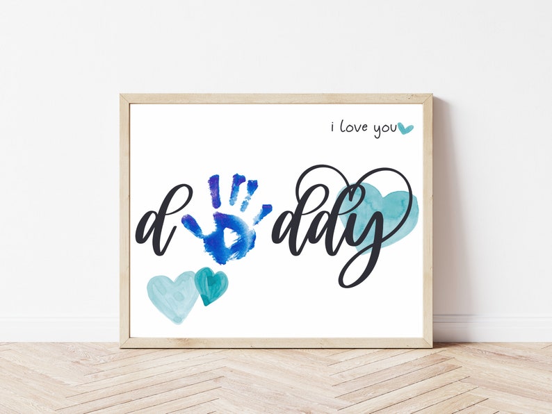Handprint Art Printable Craft for Kids DIY Gift for Dad - Etsy