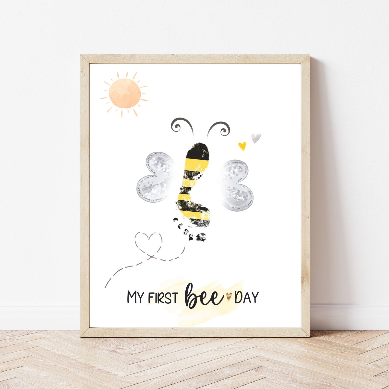 First Bee Day, Baby Footprint, Toddler Footprint, First Birthday ...