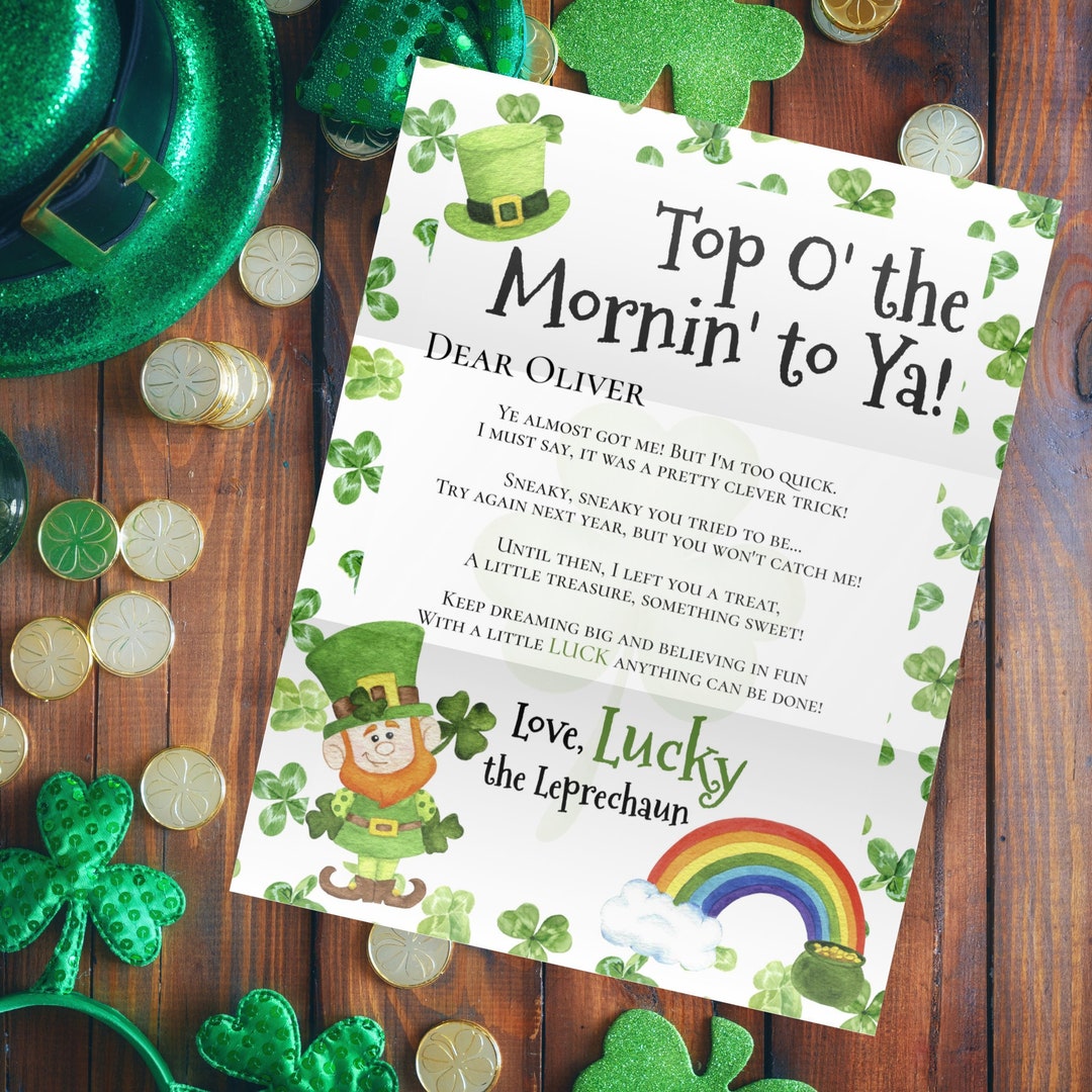 Leprechaun Letter, Editable Letter From Leprechaun, Leprechaun Trap, St ...