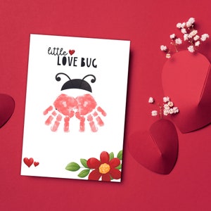 Love Bug Handprint Footprint Art, Valentine Handprint, Baby Footprint ...