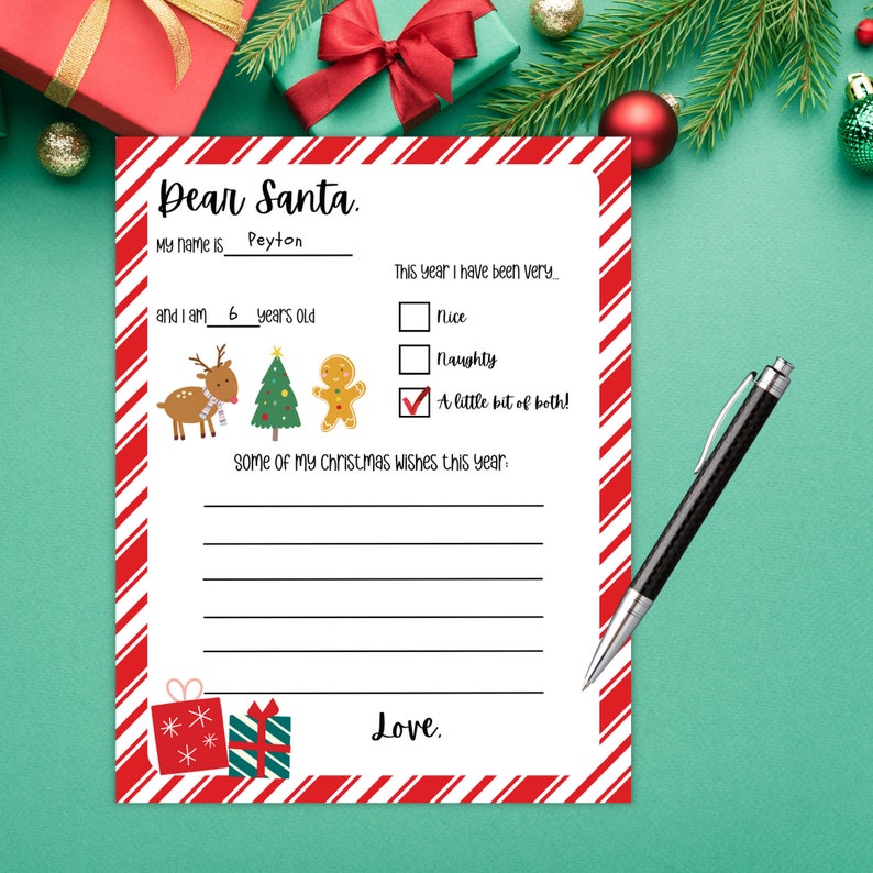 Santa Letters | Letter to Santa, Kids Christmas List, Christmas ...