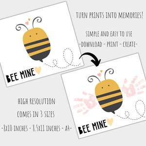 Bee Mine Valentine Handprint, Handprint Art, Handprint Footprint Craft ...