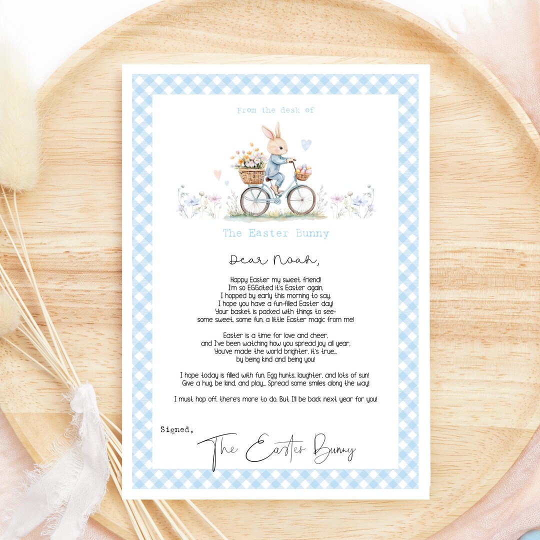 Printable Easter Bunny Letter, Editable Letter From the Easter Bunny ...