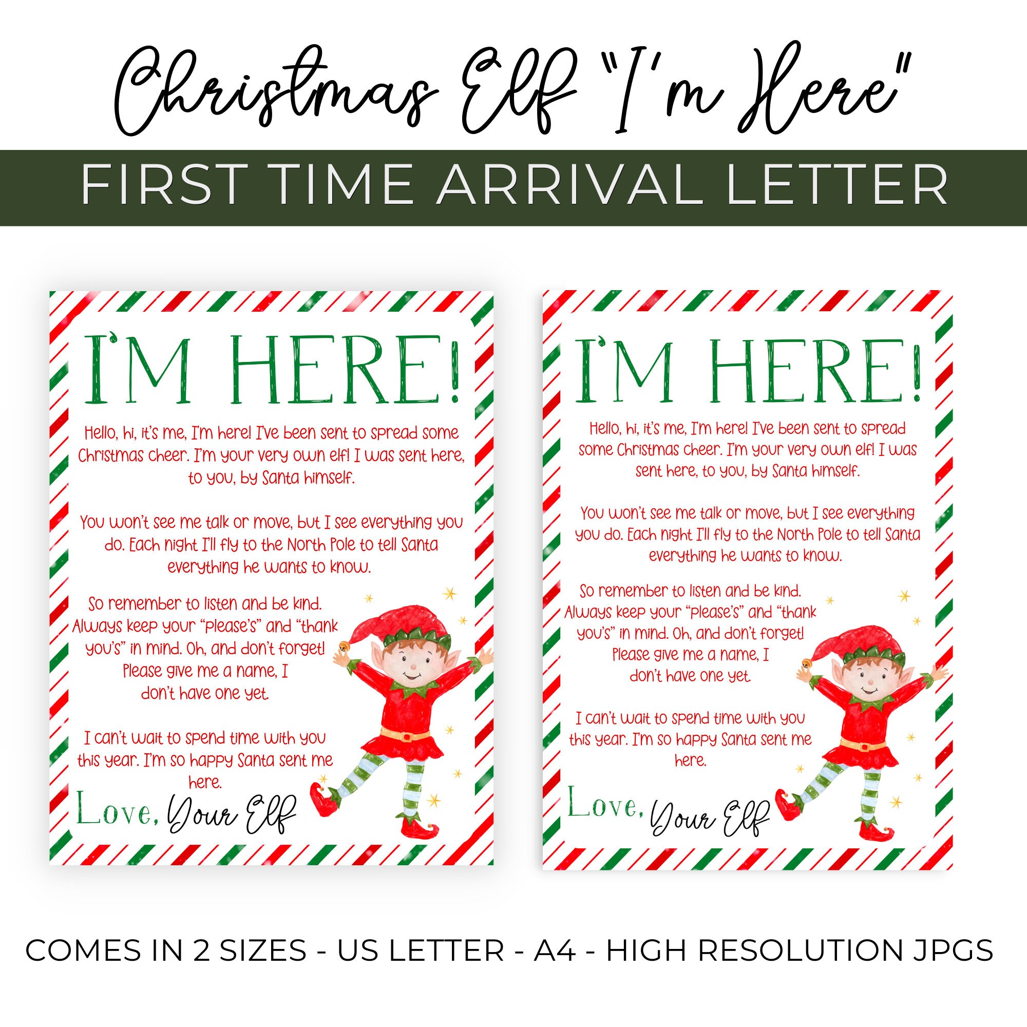 Elf Arrival Letter, First Time Elf Arrival Letter, Christmas Elf ...