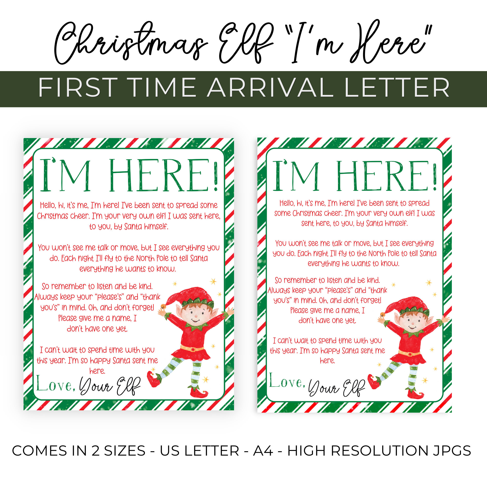 Elf Arrival Letter First Time Elf Arrival Letter Christmas - Etsy Australia