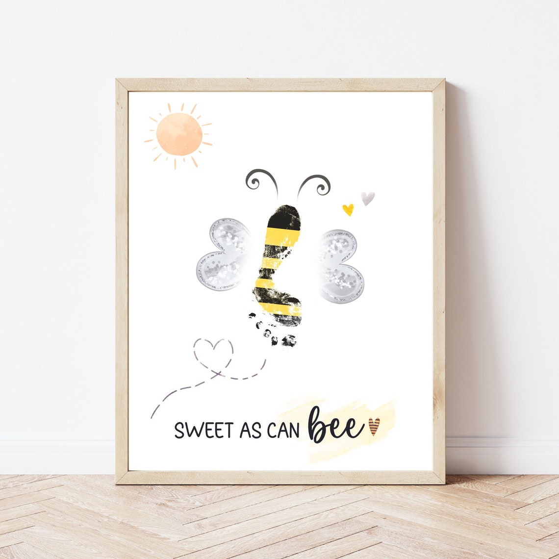 Sweet as Can Bee Footprint Craft, Handprint Footprint Art for Babies ...