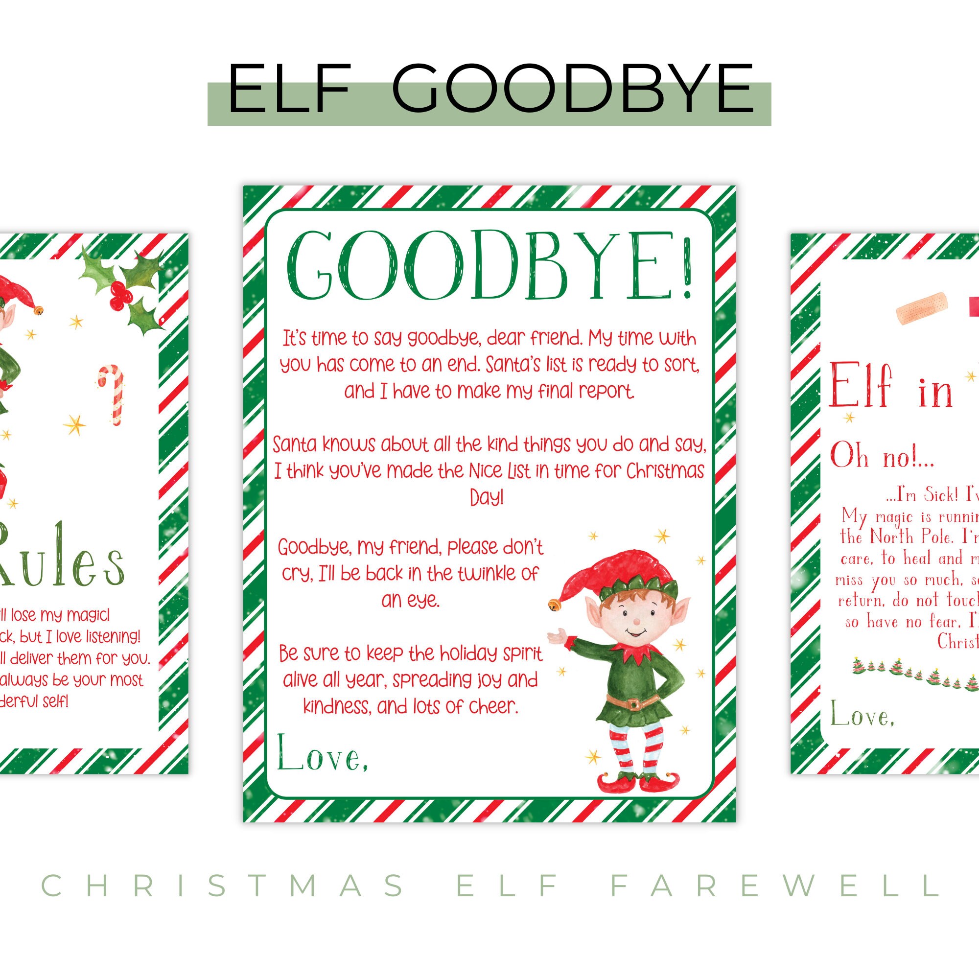 Elf Goodbye Letter, Christmas Elf Farewell Letter, Kids Christmas Fun ...
