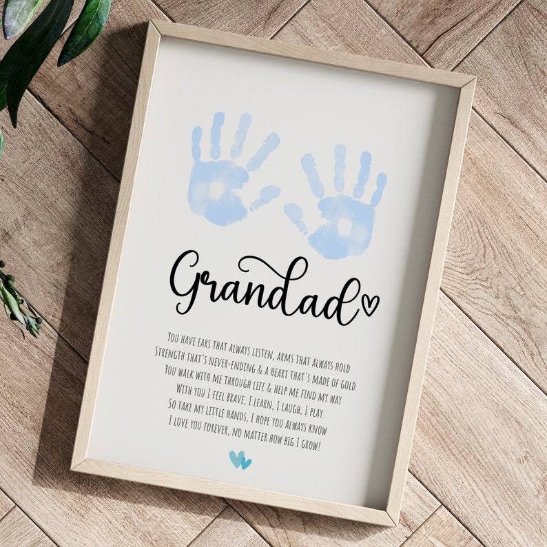 Grandad Handprint Poem, Father's Day Handprint Art, Valentines ...