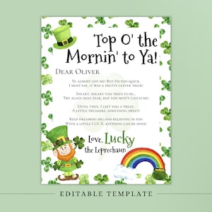 Leprechaun Letter, Editable Letter From Leprechaun, Leprechaun Trap, St ...