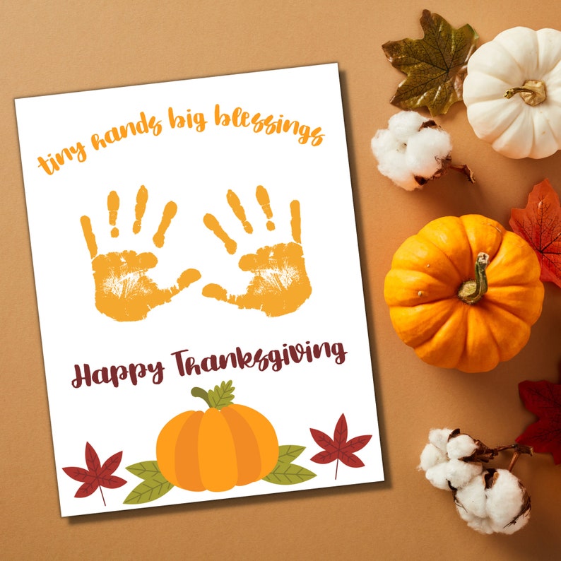 Thanksgiving Handprint Fall Handprint Art Thanksgiving Card - Etsy