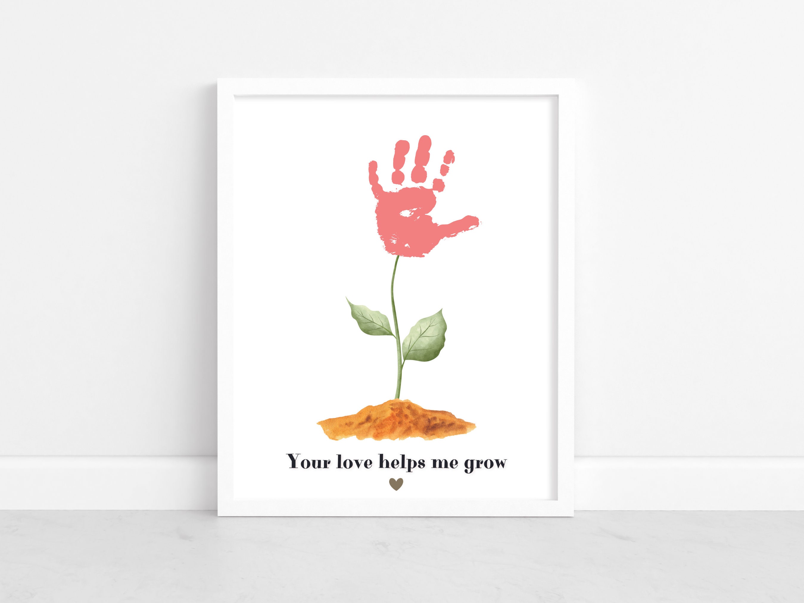 Flower Handprint Art Craft Your Love Helps Me Grow - Etsy
