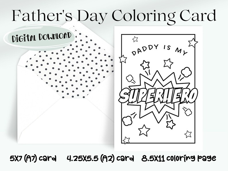 Printable DIY Father's Day Card Coloring Card for Dad From Kids Father ...