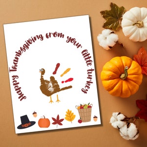 Little Turkey Thanksgiving Handprint, Fall Handprint Art, Thanksgiving ...