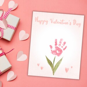 Valentines Day Handprint Art, Flower Handprint, Valentines Gift From ...