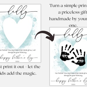 Father's Day Handprint Art, Daddy's Little Boy, DIY Fathers Day Gift ...