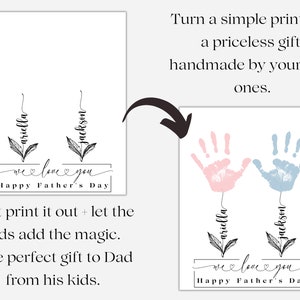 Personalized Handprint Art for Dad DIY Fathers Day Gift From Kids Baby ...