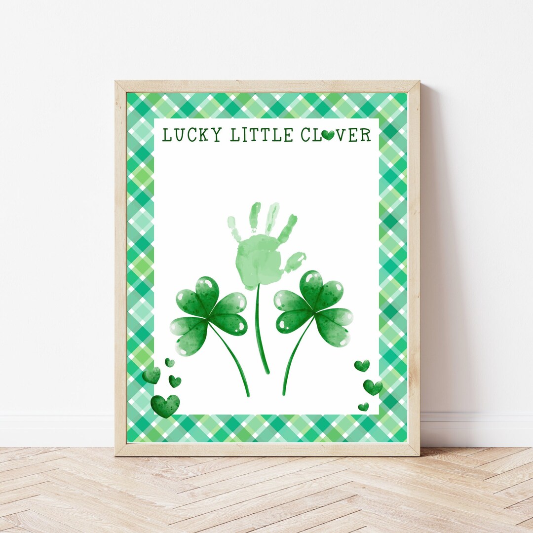 Lucky Little Clover Handprint Art, St Patricks Day Handprint Footprint ...
