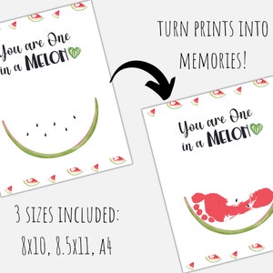 One in a Melon Handprint Footprint Craft, Handprint Footprint Art for ...