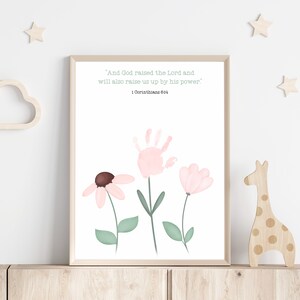 Religious Easter Handprint Art, Flower Handprint, Spring Handprint ...