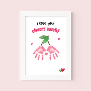 I Love You Cherry Much Handprint Art, Valentine Handprint Craft, Kids ...