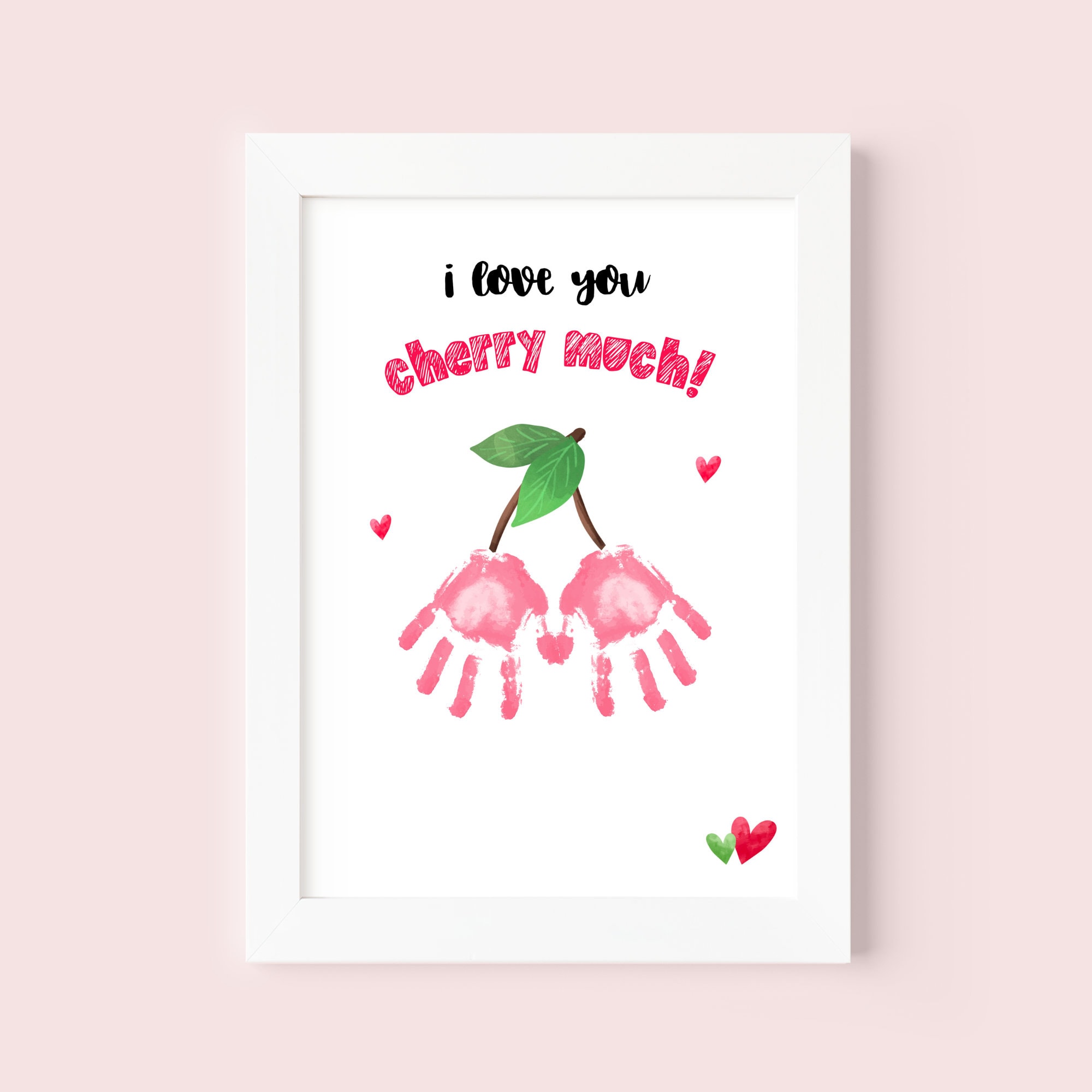 I Love You Cherry Much Handprint Art, Valentine Handprint Craft, Kids ...