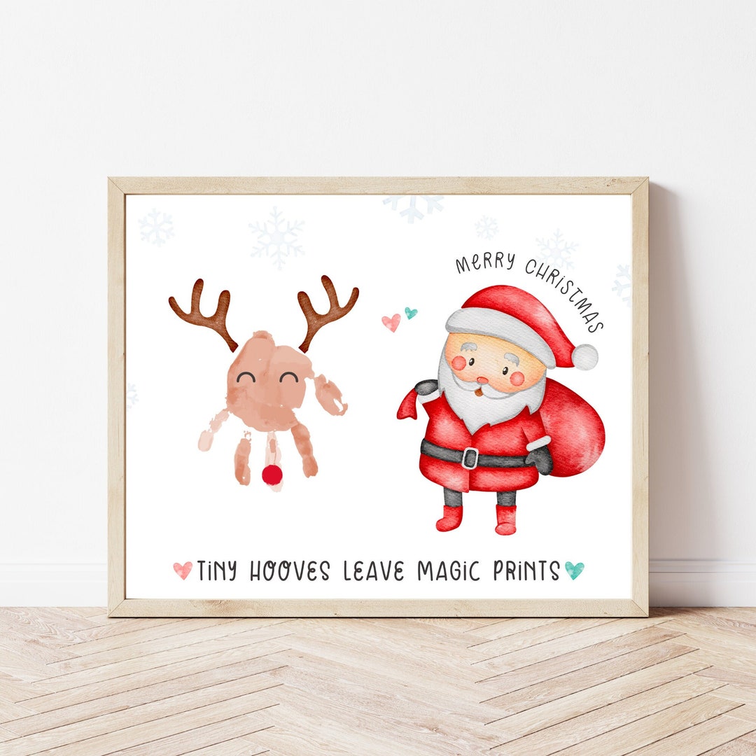Reindeer Christmas Handprint Art Christmas Handprint - Etsy