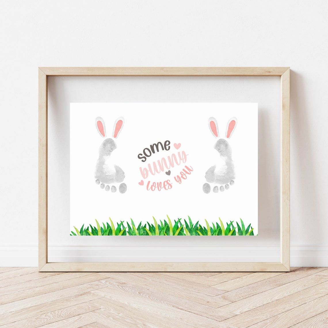 Some Bunny Loves You Handprint Art, Easter Footprint Art, Valentine ...