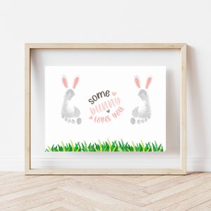 Some Bunny Loves You Handprint Art, Easter Footprint Art, Valentine ...