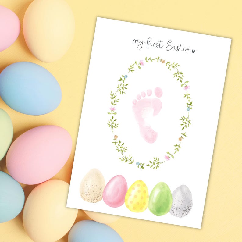 My First Easter Handprint Art, Easter Footprint Craft, Infant Art ...