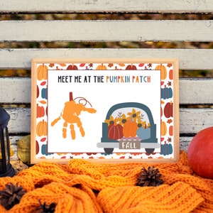 Fall Handprint Craft, Halloween Pumpkin Handprint Art, Thanksgiving ...
