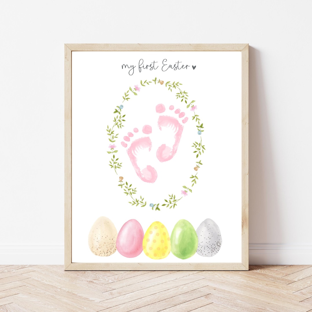 My First Easter Handprint Art, Easter Footprint Craft, Infant Art ...