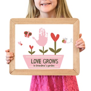 Grandmas Garden Handprint Art, Valentine's Day Handprint Art, Mothers ...