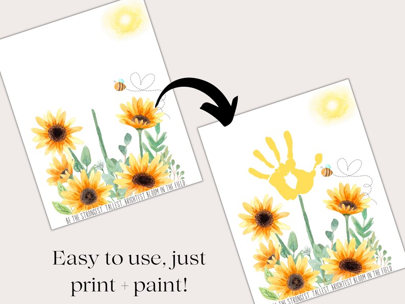 Sunflower Handprint Art Flower Handprint Craft for Kids DIY - Etsy