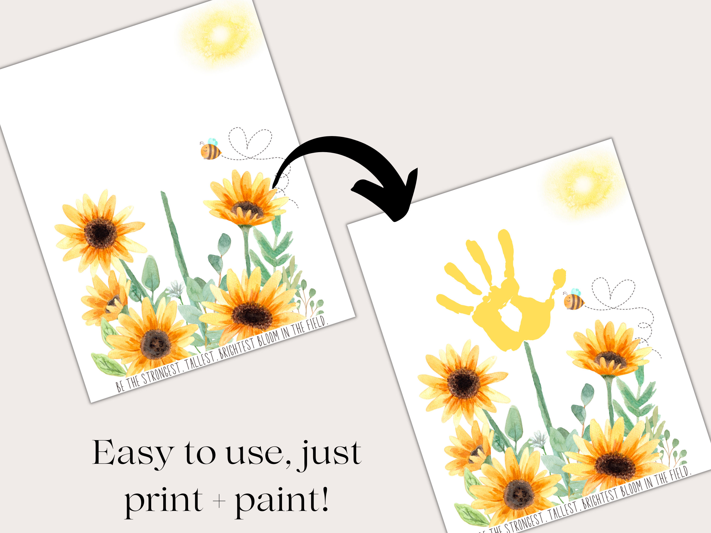 Sunflower Handprint Art Flower Handprint Craft for Kids DIY - Etsy