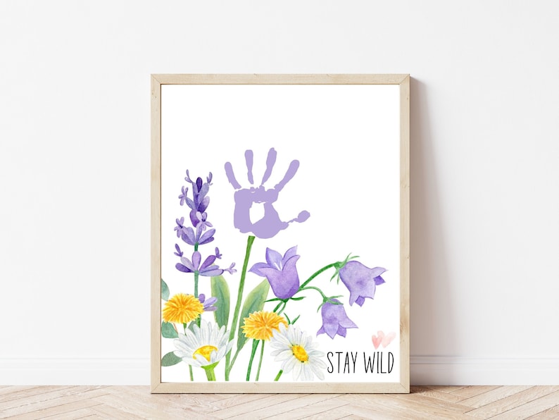 Flower Handprint Art Wildflower Handprint Craft for Kids DIY Wall Art ...