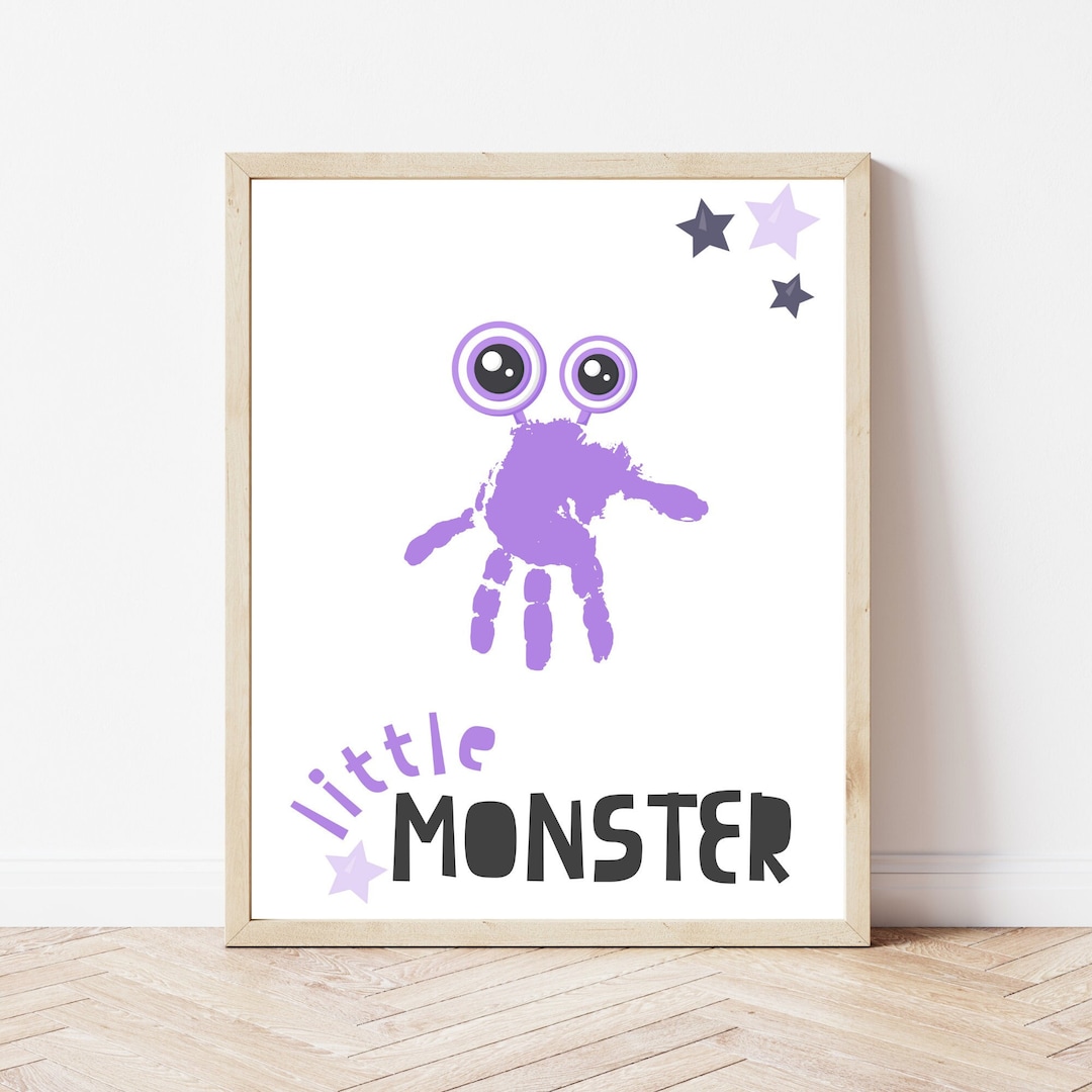 Little Monster Handprint Art, Halloween Handprint, Fall Handprint Craft ...