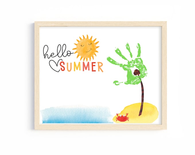 Kids Summer Handprint Art, Summer Activities for Kids, Summer-themed ...