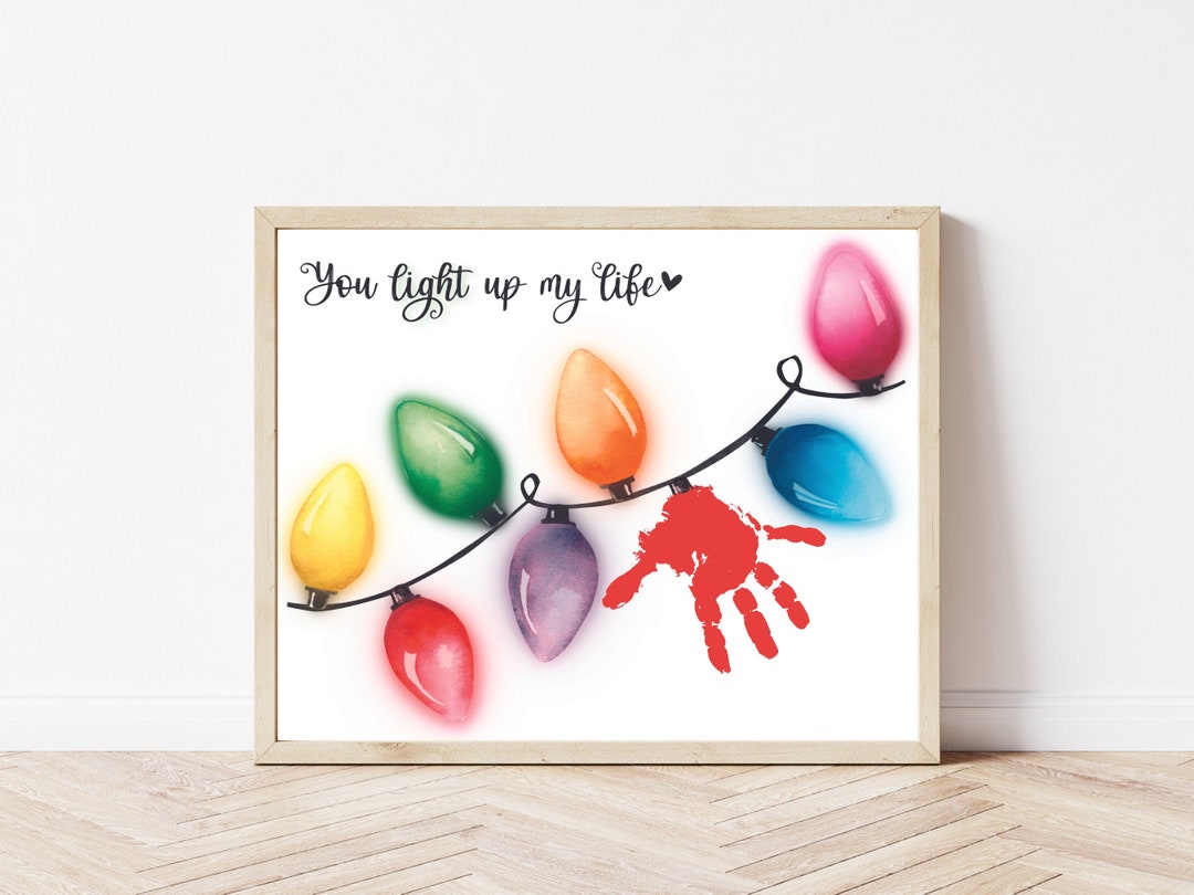 Christmas Handprint Art, Christmas Lights | You Light up My Life ...