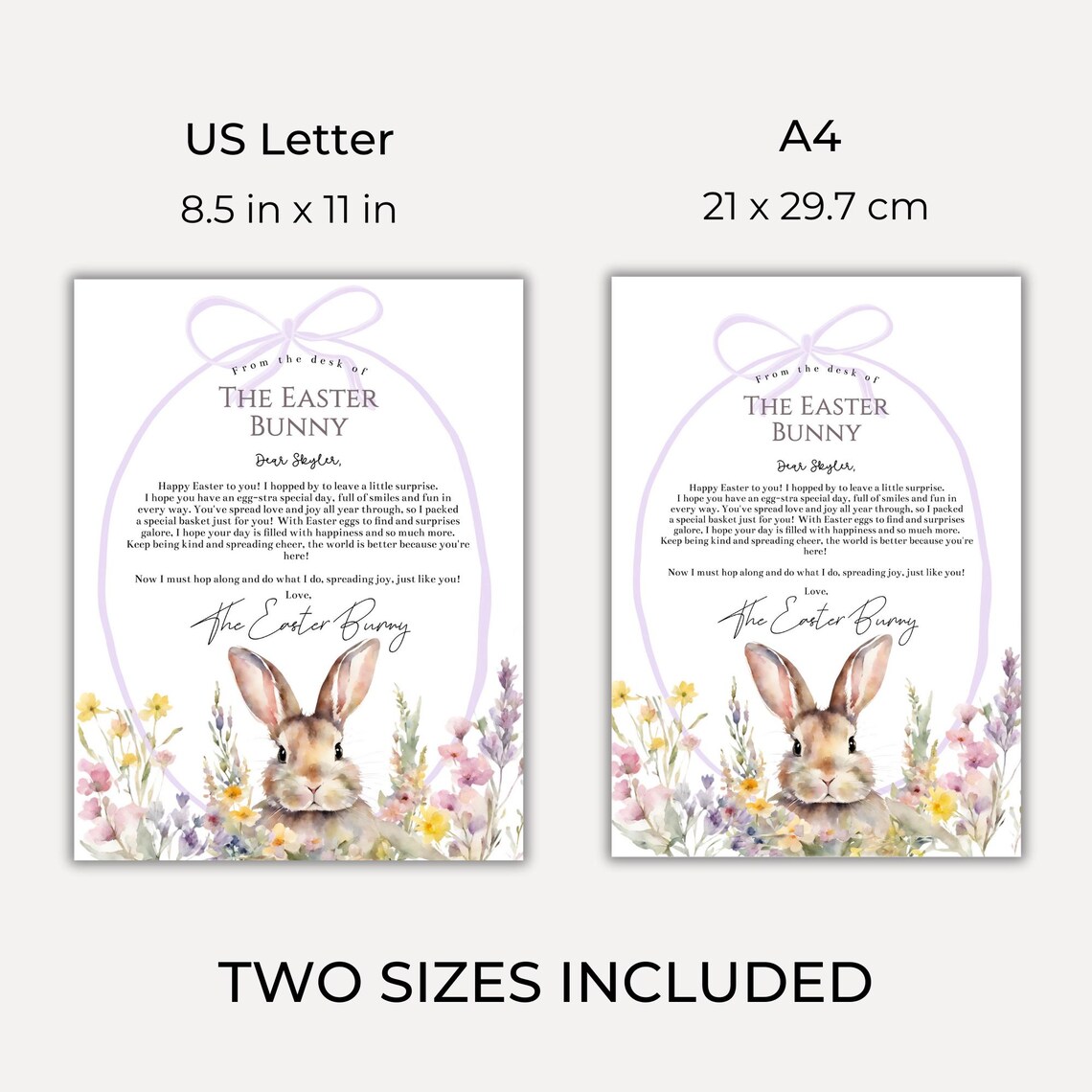 Printable Easter Bunny Letter, Editable Letter From the Easter Bunny ...