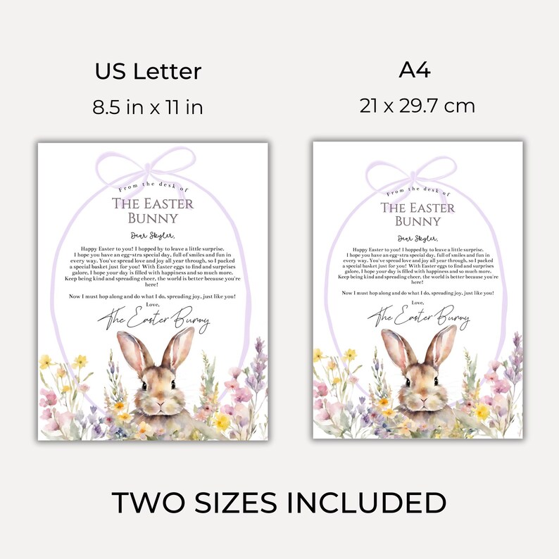 Printable Easter Bunny Letter, Editable Letter From the Easter Bunny ...