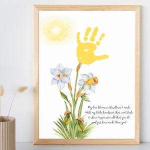 Handprint Art for Mother's Day Birthday Gift for Mom Grandma Aunt ...