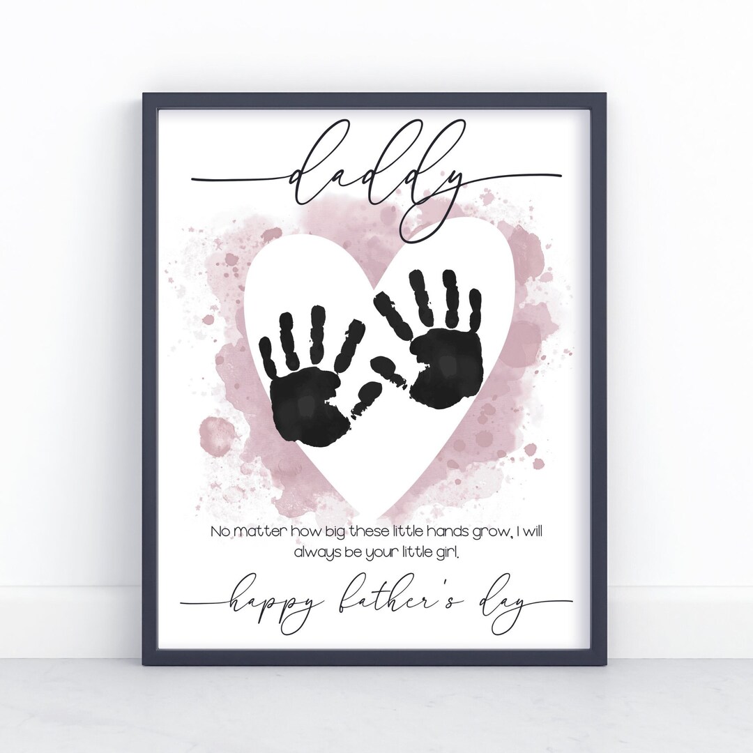 Father's Day Handprint Art, Daddy's Little Girl, DIY Fathers Day Gift ...