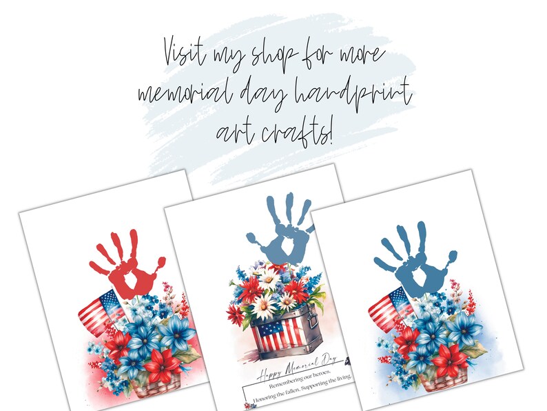 Memorial Day Handprint Art Craft for Kids Preschool Activity - Etsy
