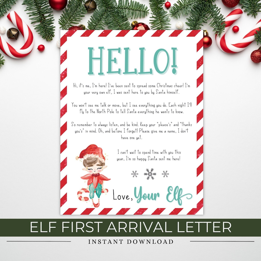 Elf Arrival Letter, First Time Elf Arrival Letter, Christmas Elf ...